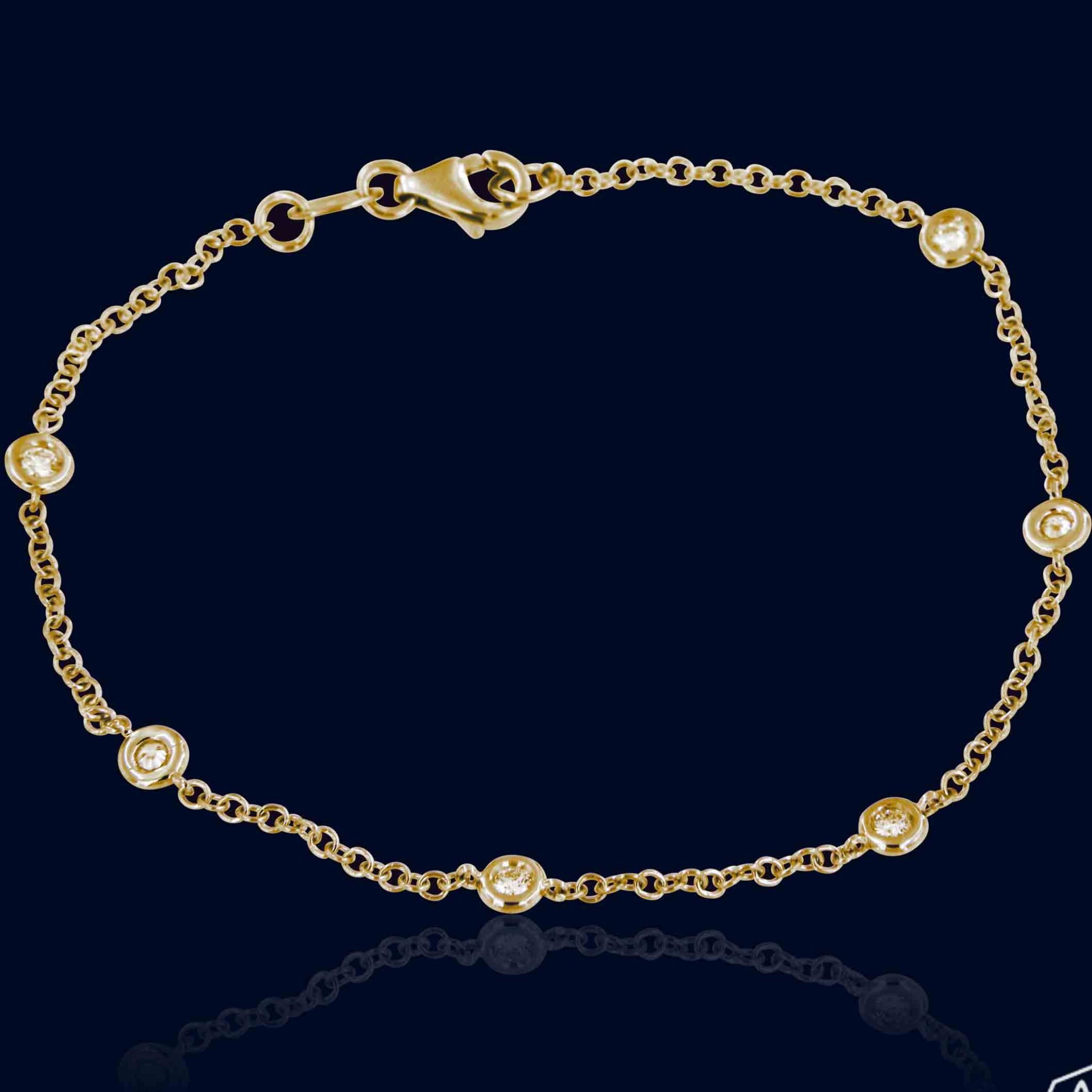 Bracciale 5 Diamanti Ct 0,28 Oro 18kt - Gioielleria Marchi Carlo